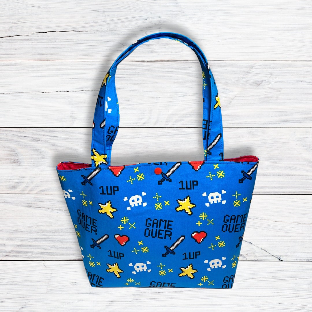 Retro Video Game Tote Bag: Gamer Handbag Purse - Etsy