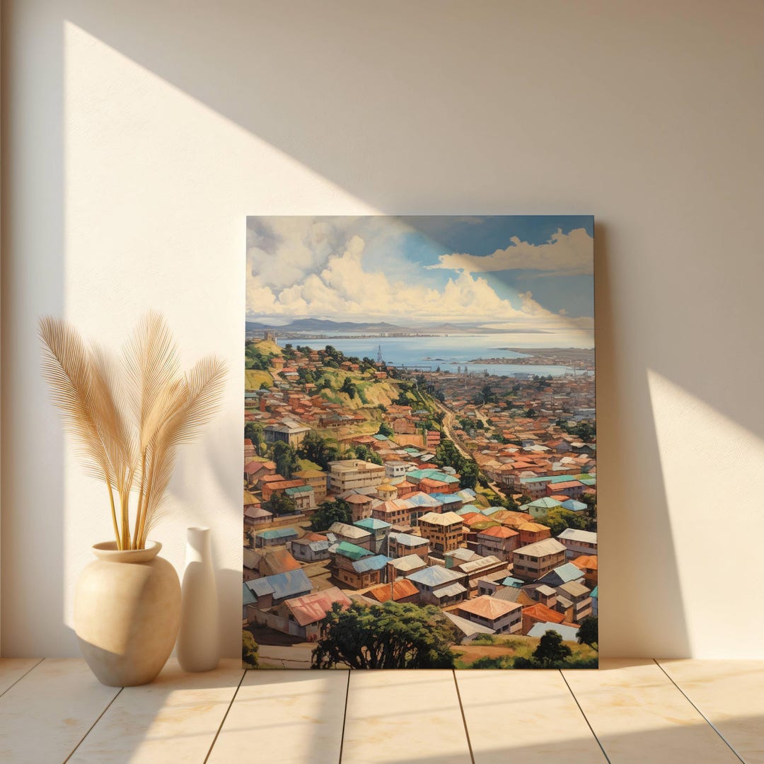 Antananarivo Madagascar Africa Oil Painting Style Print Matted Travel ...