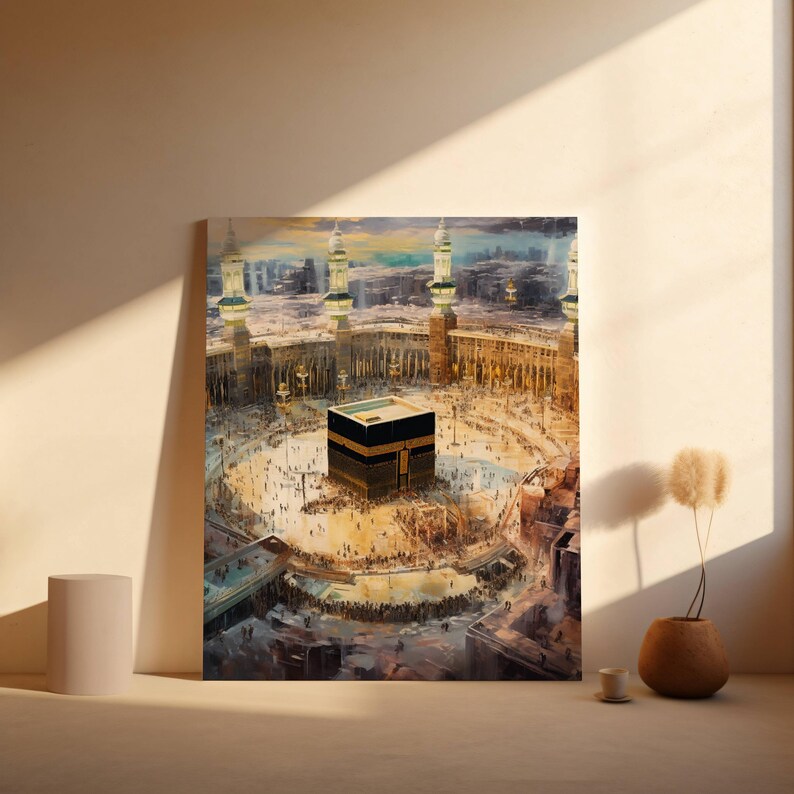 Mecca Saudi Arabia Asia/middle East Oil Painting Style Print Matted ...