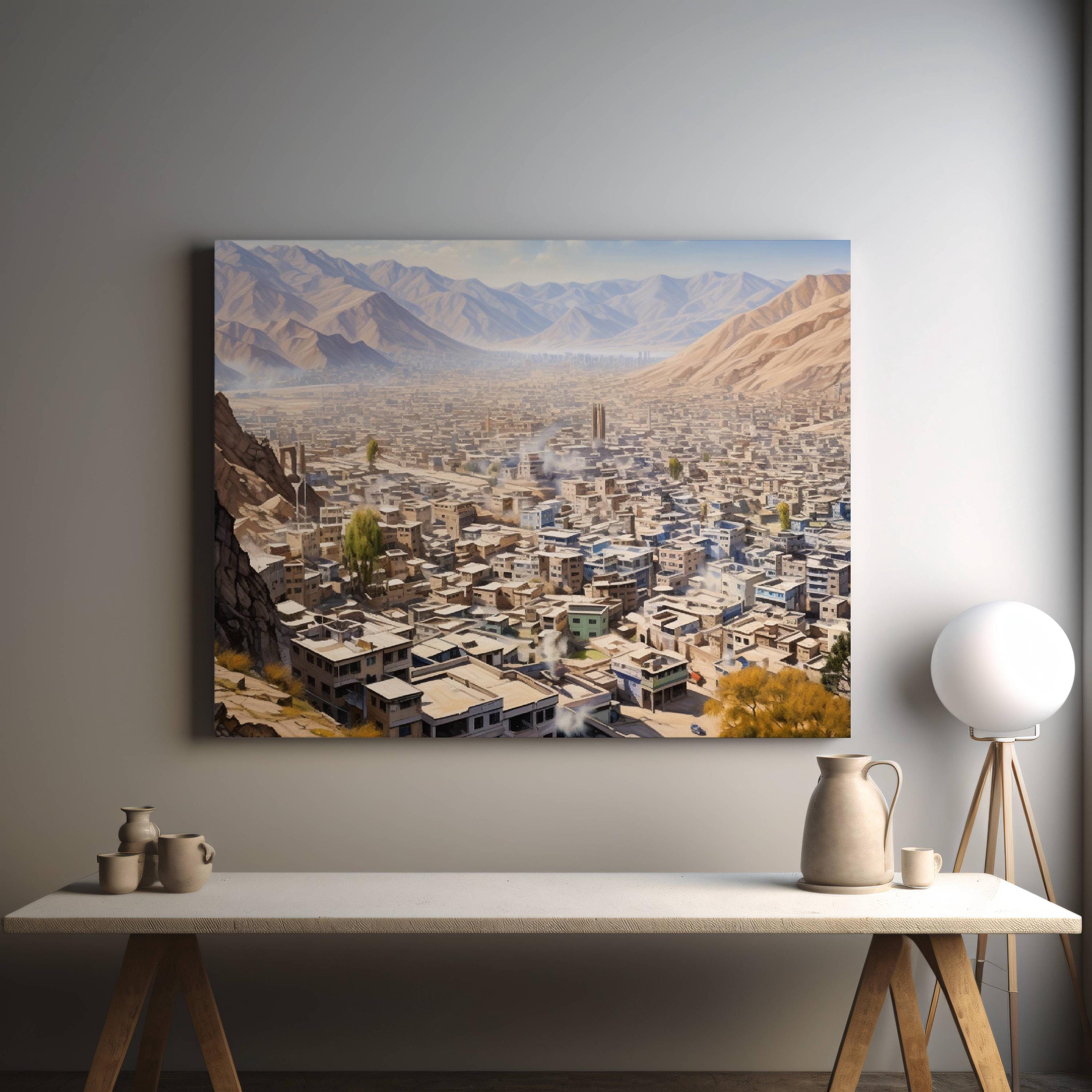 Kabul Afghanistan Asia/middle East Oil Painting Style Print Matted ...