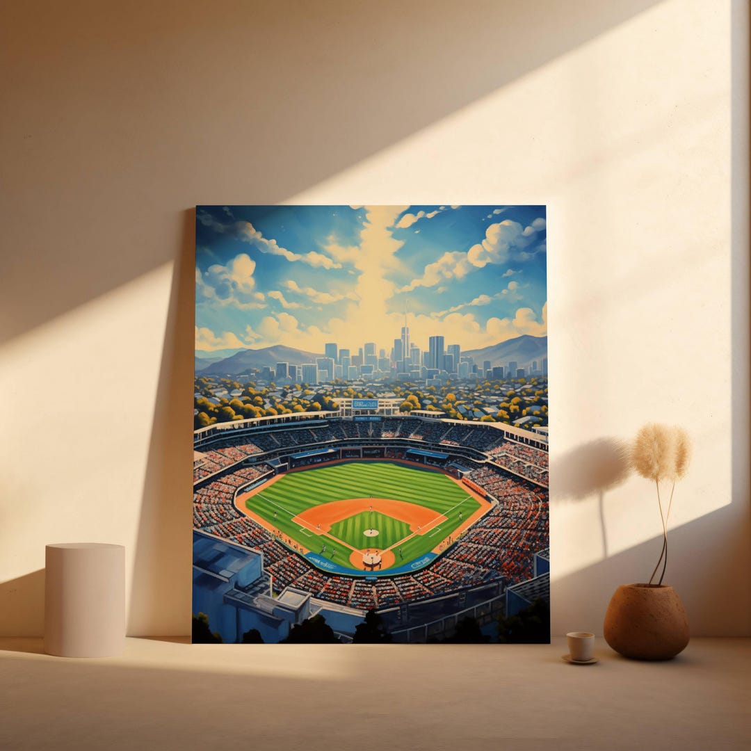 Dodgers Stadium California United States Oil Painting Style Print ...
