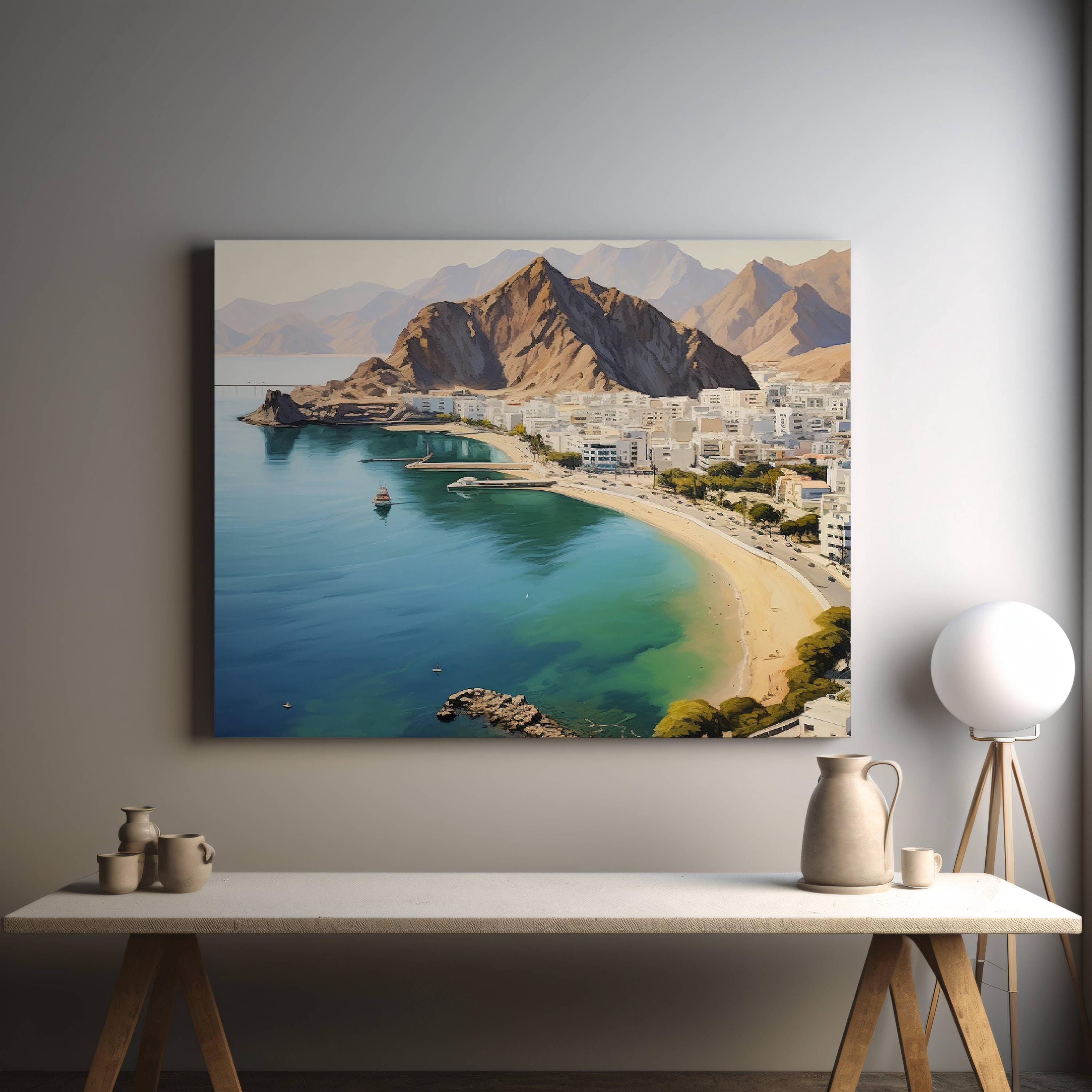 Muscat Oman Asia/middle East Oil Painting Style Print Matted Travel ...
