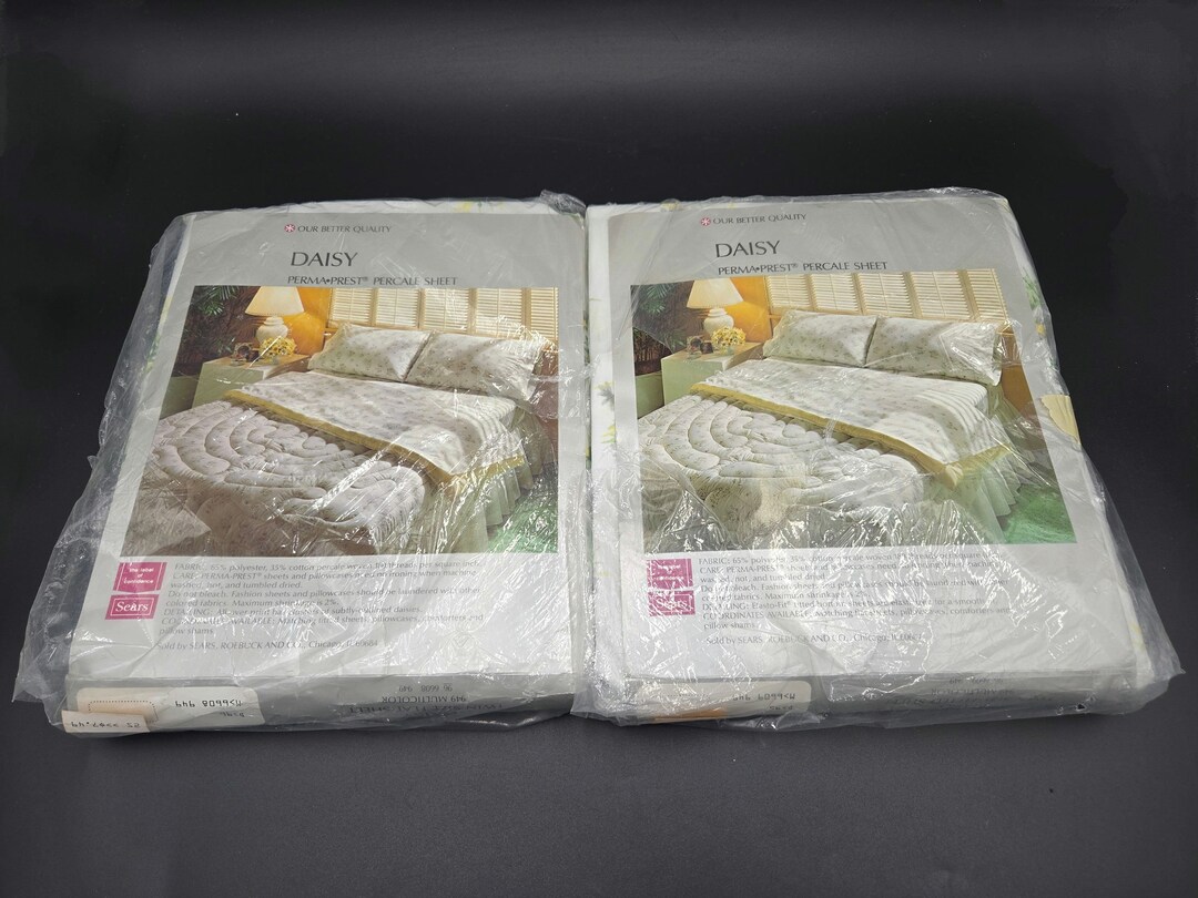 Vintage Sears Daisy Sheet Set Fitted and Flat Sheets - Etsy