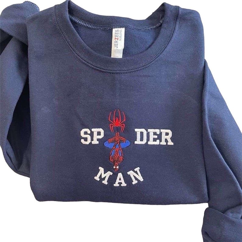 Spider-man Inspired Sweatshirt, Hoodie & T-shirt Embroidered Apparel ...
