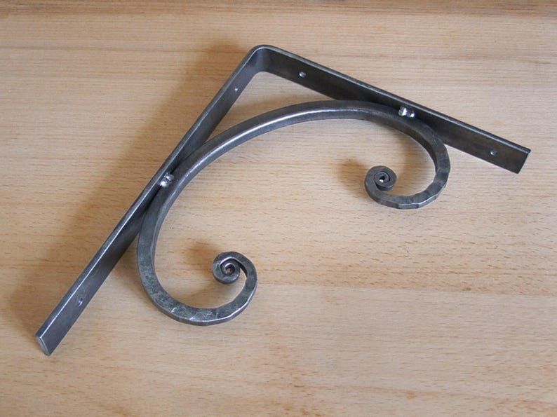 Hand Forged Shelf Brackets Blacksmith Made Classy Elegant Mantle ...