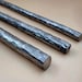 Hand Forged 1 Meter Long Textured Steel Round Bar Hammered Metal Rod ...
