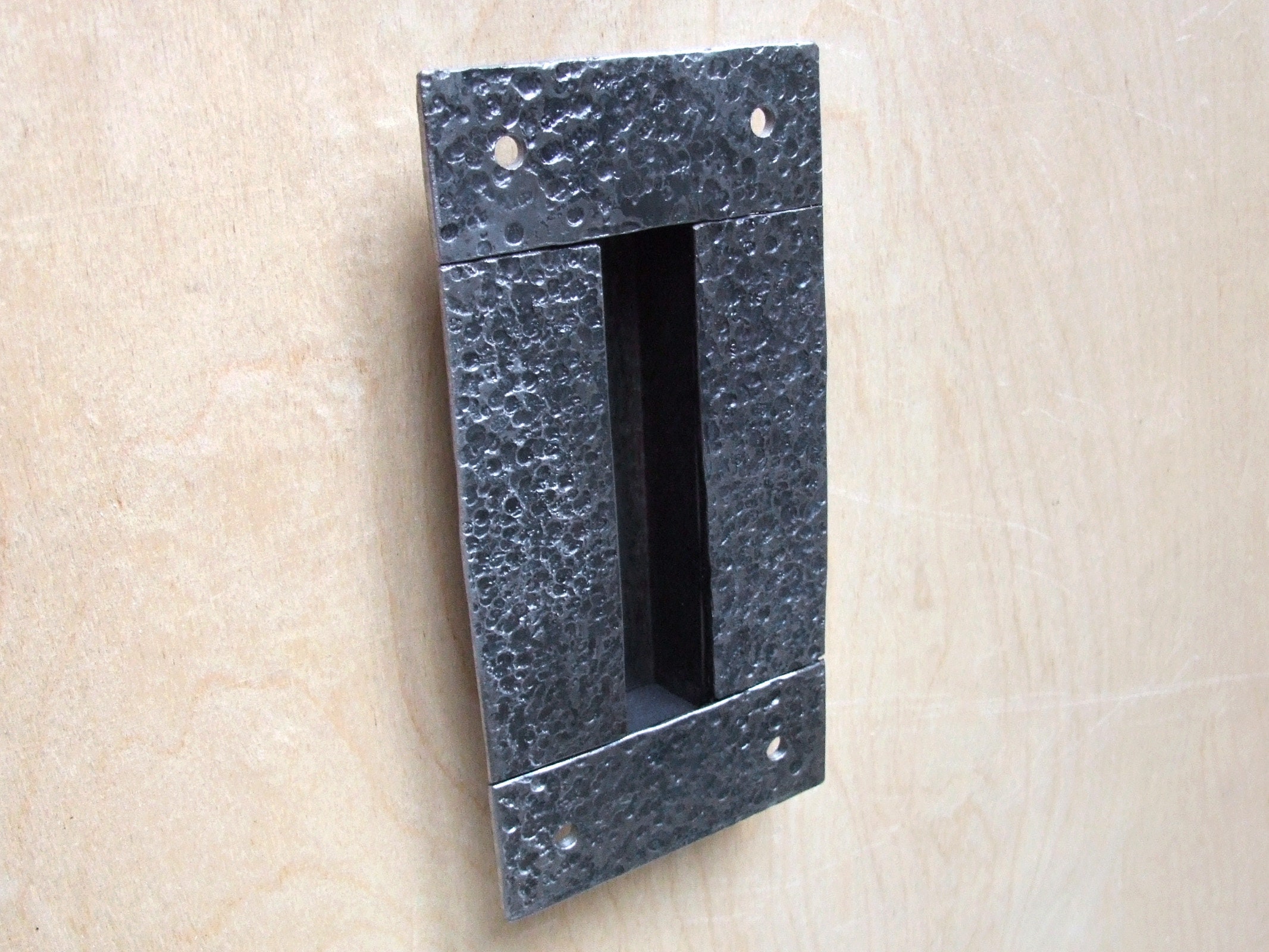 Hand Forged Sliding Barn Door Pulls Flush Recessed Finger Handles ...
