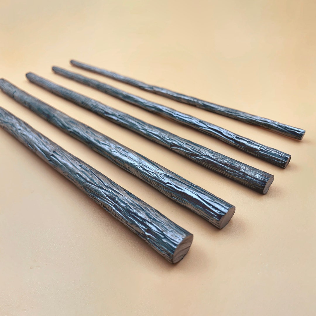 Hand Forged 1 Meter Long Textured Steel Round Bar Hammered Metal Rod ...