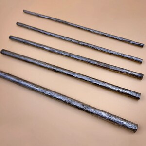 Hand Forged 1 Meter Long Textured Steel Round Bar Hammered Metal Rod ...
