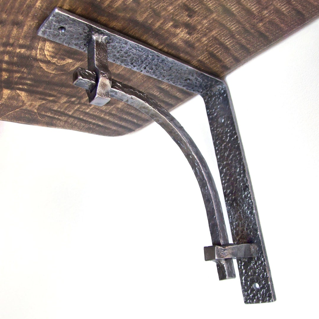 Blacksmith Made Iron Metal Shelf Brackets Wrought Hand Forged Hammered ...