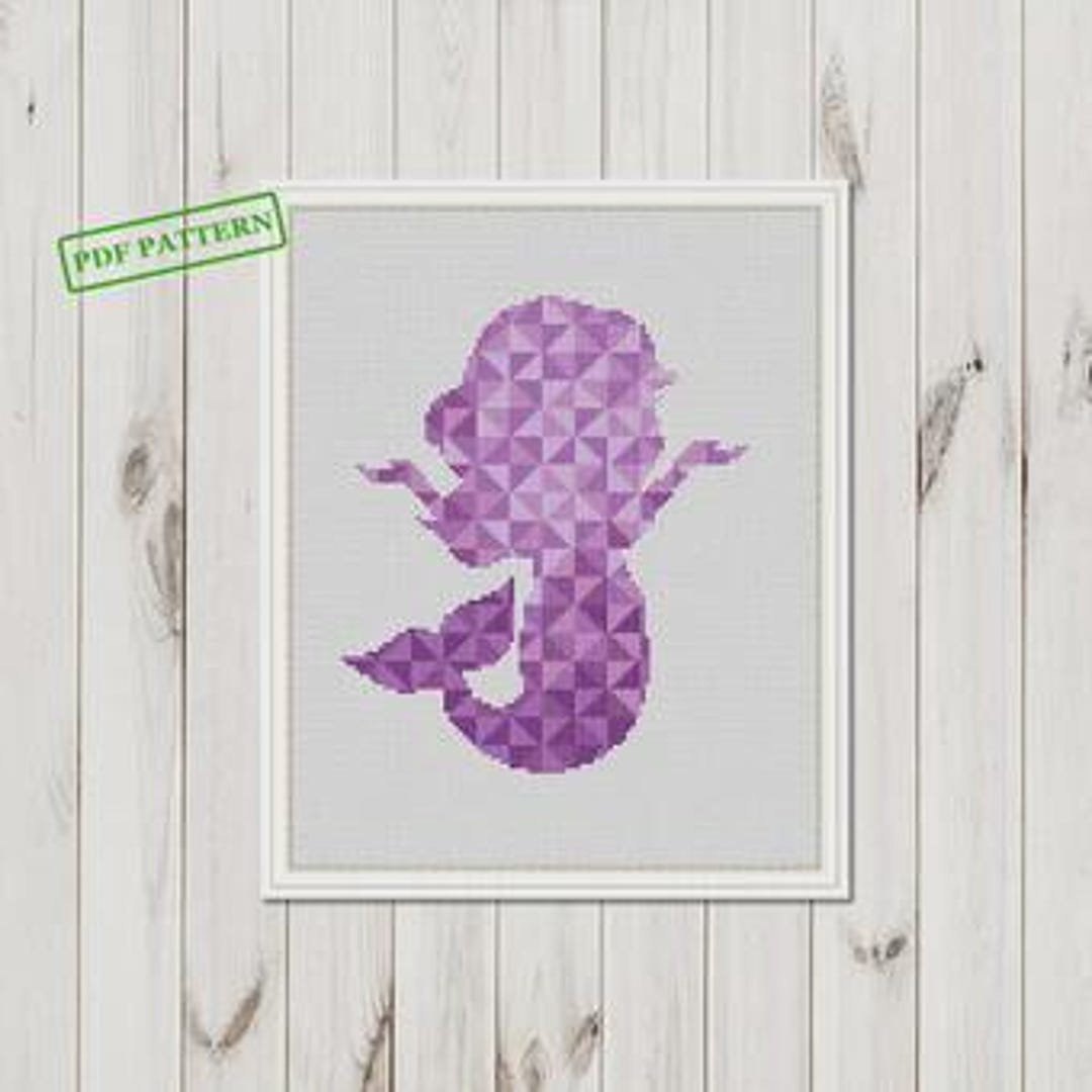 Geometric Cross Stitch Mermaid Pattern Modern Counted Cross Stitch PDF ...