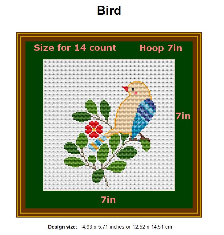 Bird Cross Stitch Modern Pattern Cross Stitch Floral, Cross Stitch ...