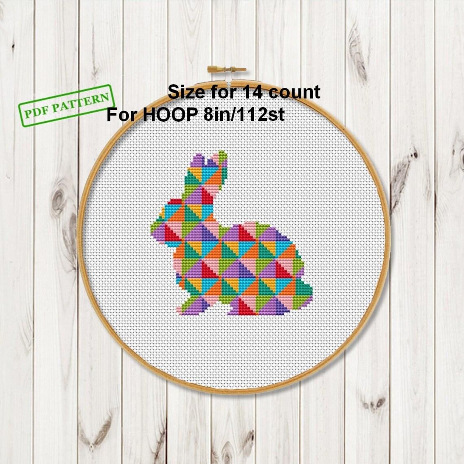 Geometric Animals Cross Stitch Pattern Modern Rabbit Goose Bird Easy ...