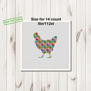Geometric Animals Cross Stitch Pattern Modern Rabbit Goose Bird Easy ...