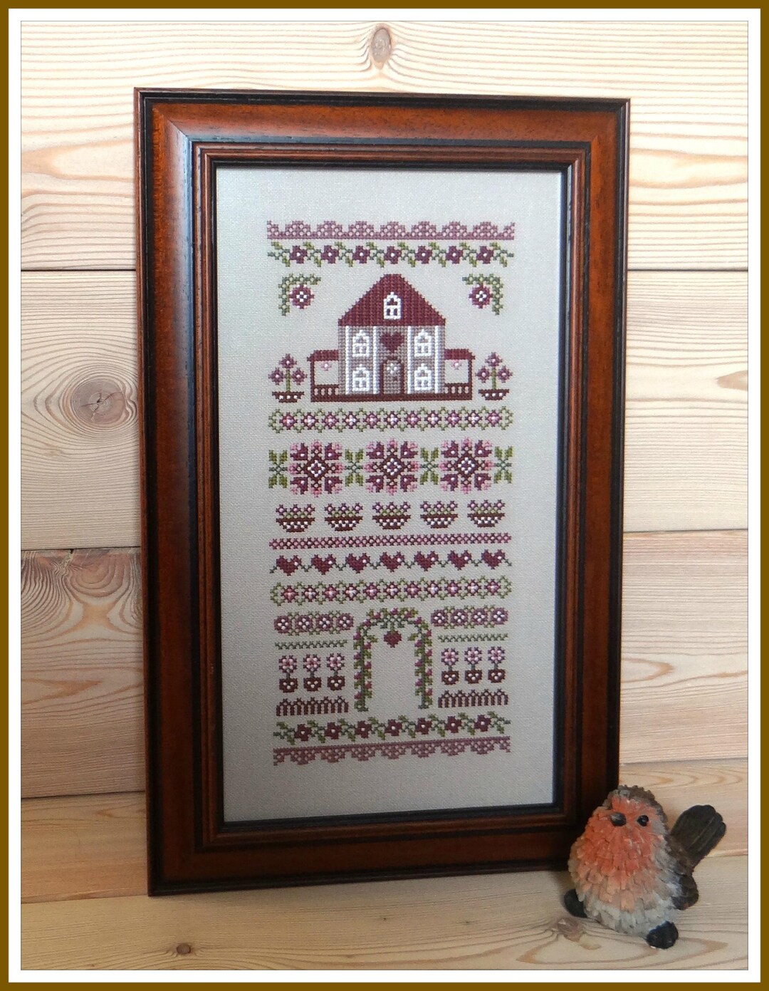 Pink Garden Sampler, Cross Stitch Pattern PDF Download - Etsy