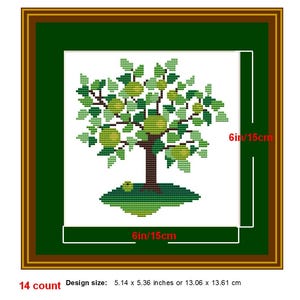 4 Season Tree Cross Stitch Pattern Modern Spring Summer Autumn Winter ...