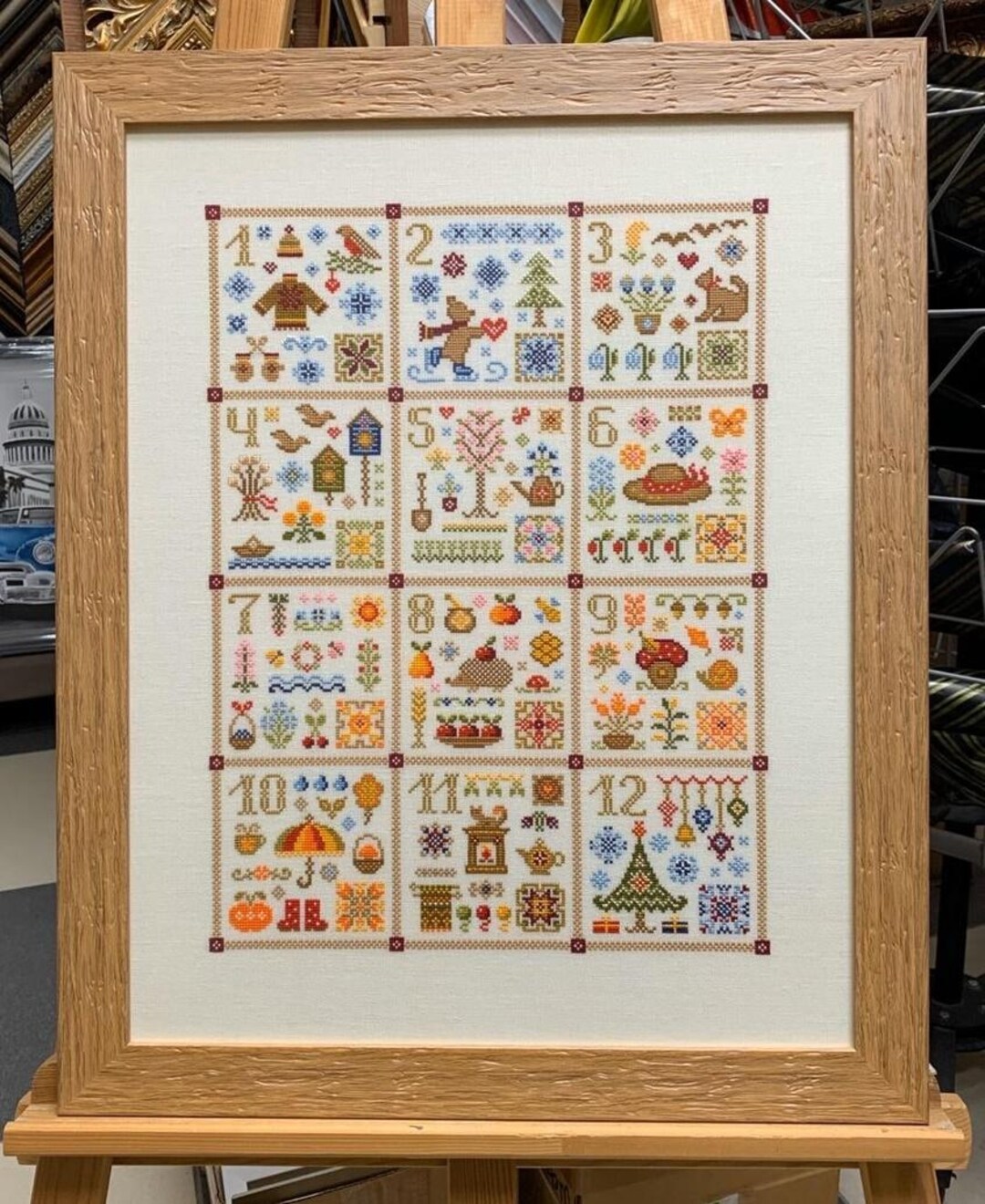 Calendar, Sampler Cross Stitch Pattern PDF Download - Etsy