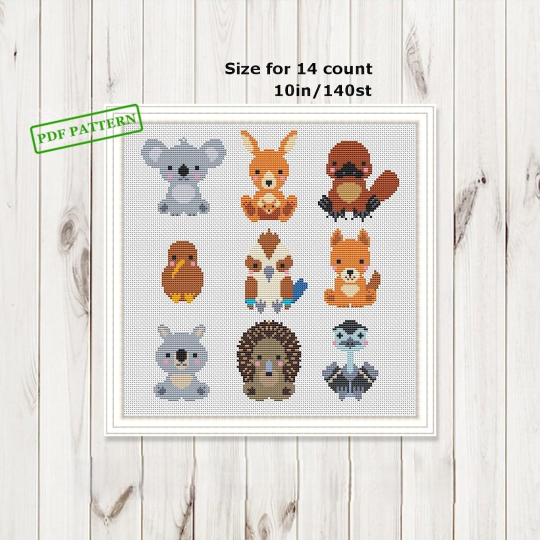 Australian Animals Cross Stitch Pattern Nursery Animals Friends Cross ...
