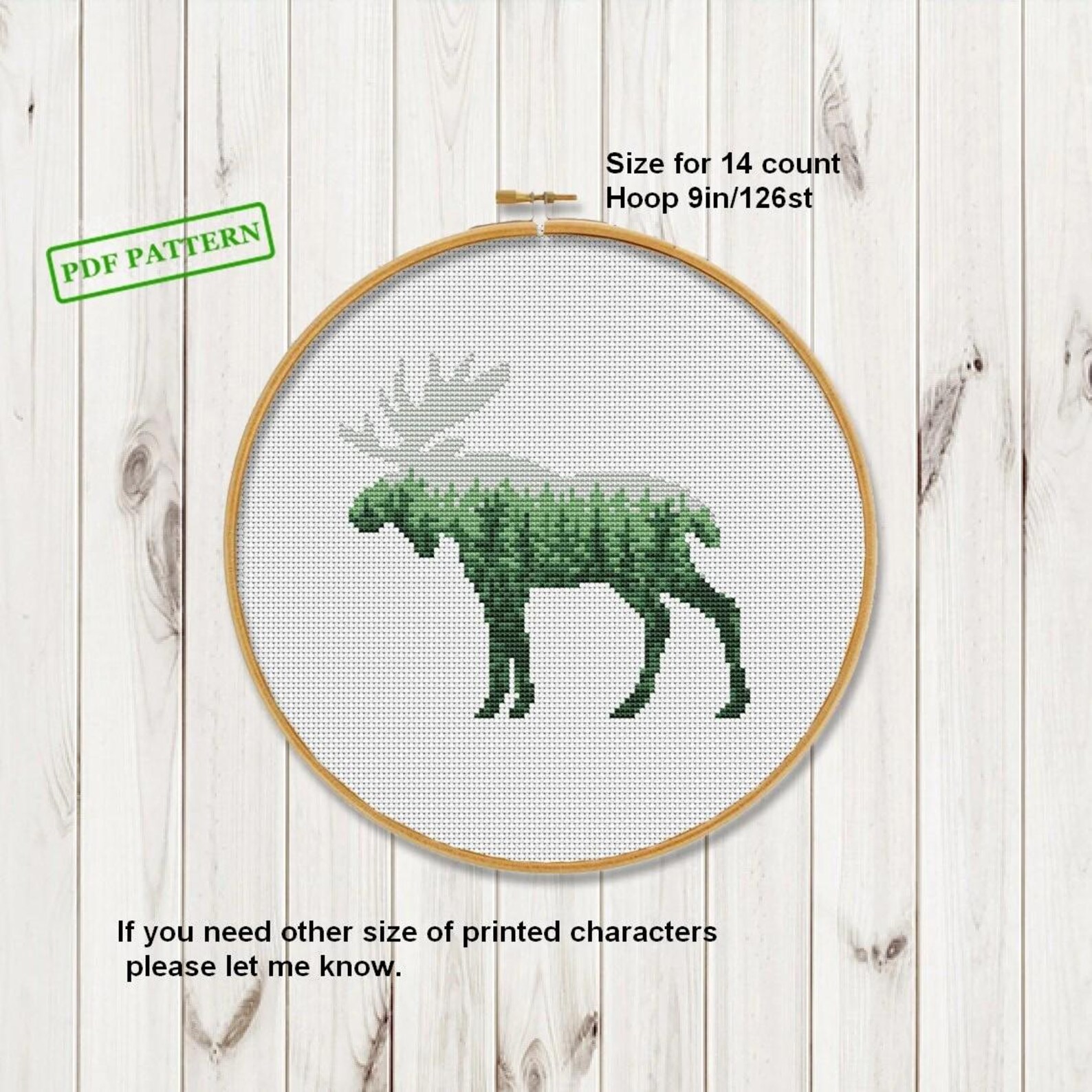 Bear Moose Cross Stitch Animals Pattern Forest Nature Animals , Cross ...