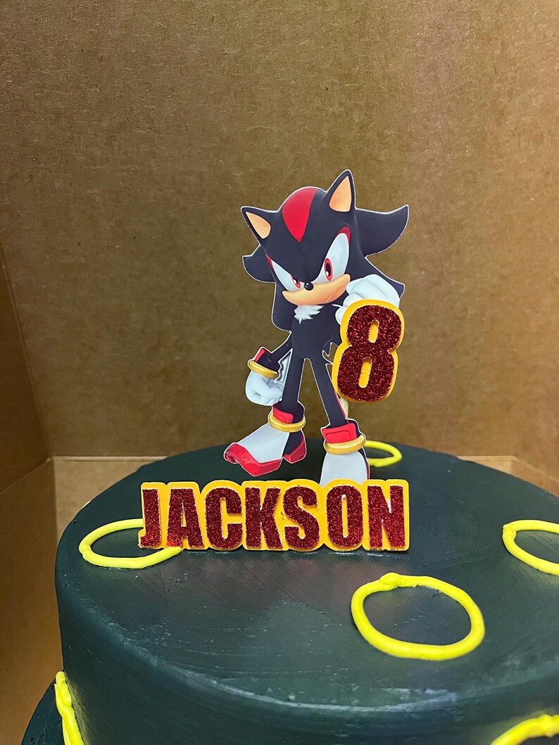 Personalized Shadow the Hedgehog Cake Topper-sonic Cake Topper - Etsy