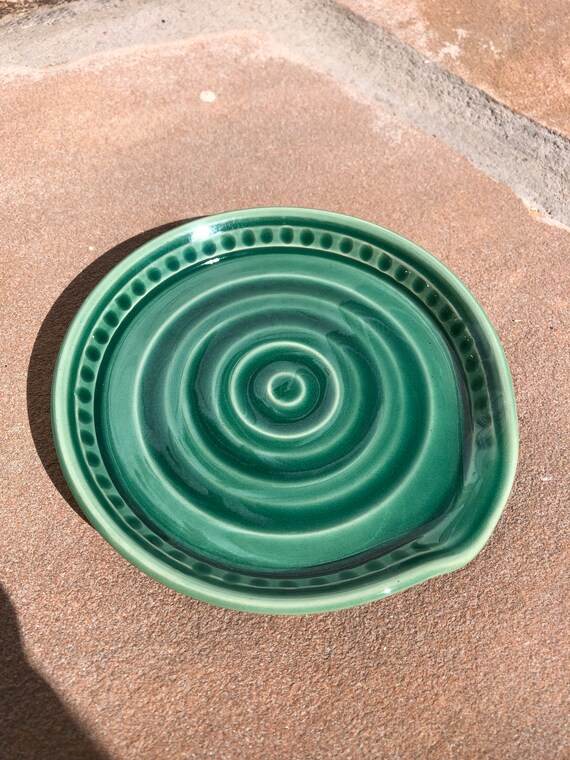 Spoon Rest in Forest Green Ceramic Stoneware Pottery | Etsy