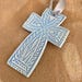 Light Blue Cross Ornament - Ceramic Stoneware Christmas Decoration - Etsy