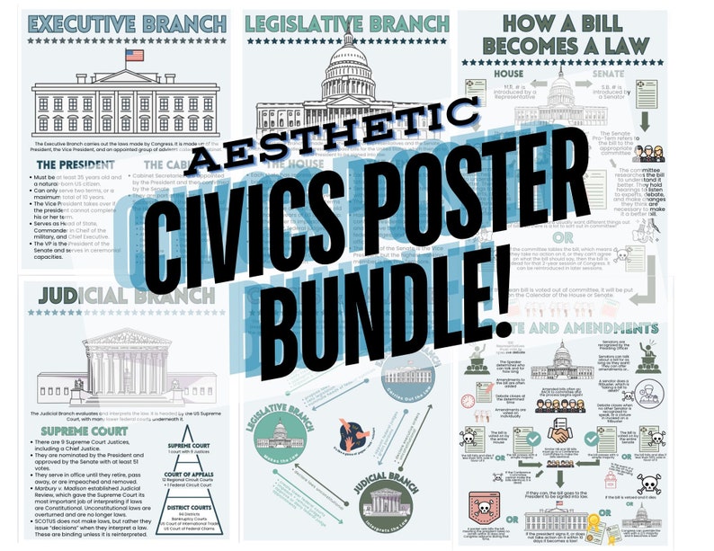 Aesthetic US Civics/government/history Poster Bundle! - Etsy