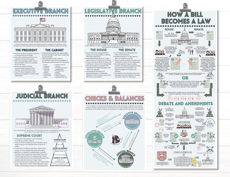 Aesthetic US Civics/government/history Poster Bundle! - Etsy