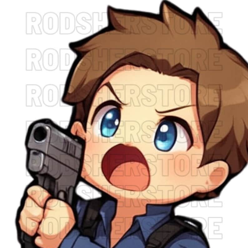 Leon Resident Evil, Emotes. Stickers Anime Style Twitch, Youtube ...