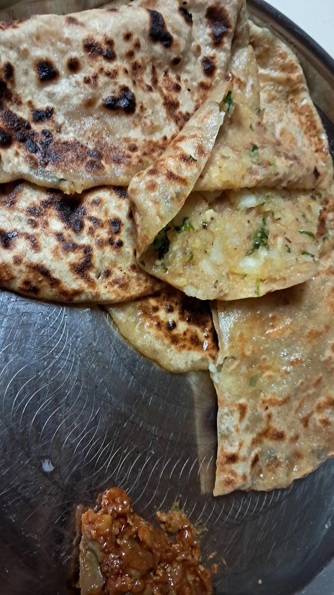 Aloo Ka Paratha Potato Stuffed Bread Indian Food Snacks Healthy ...