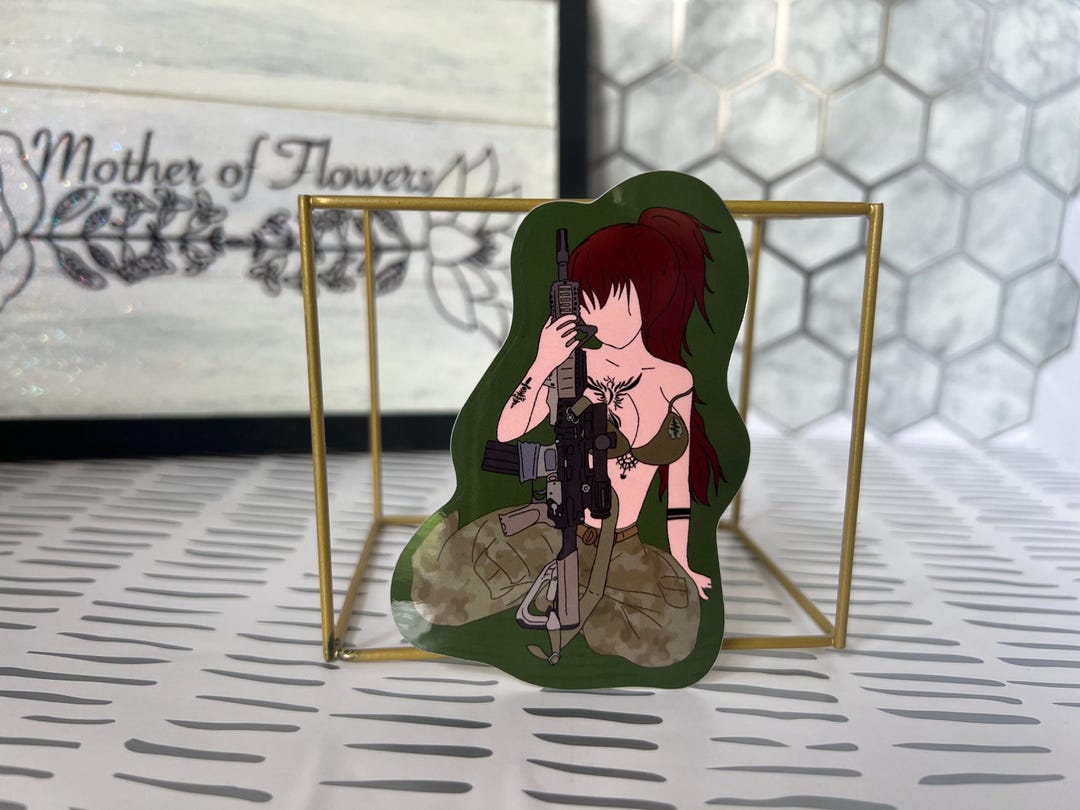 Army Girl Pinup Sticker - Etsy