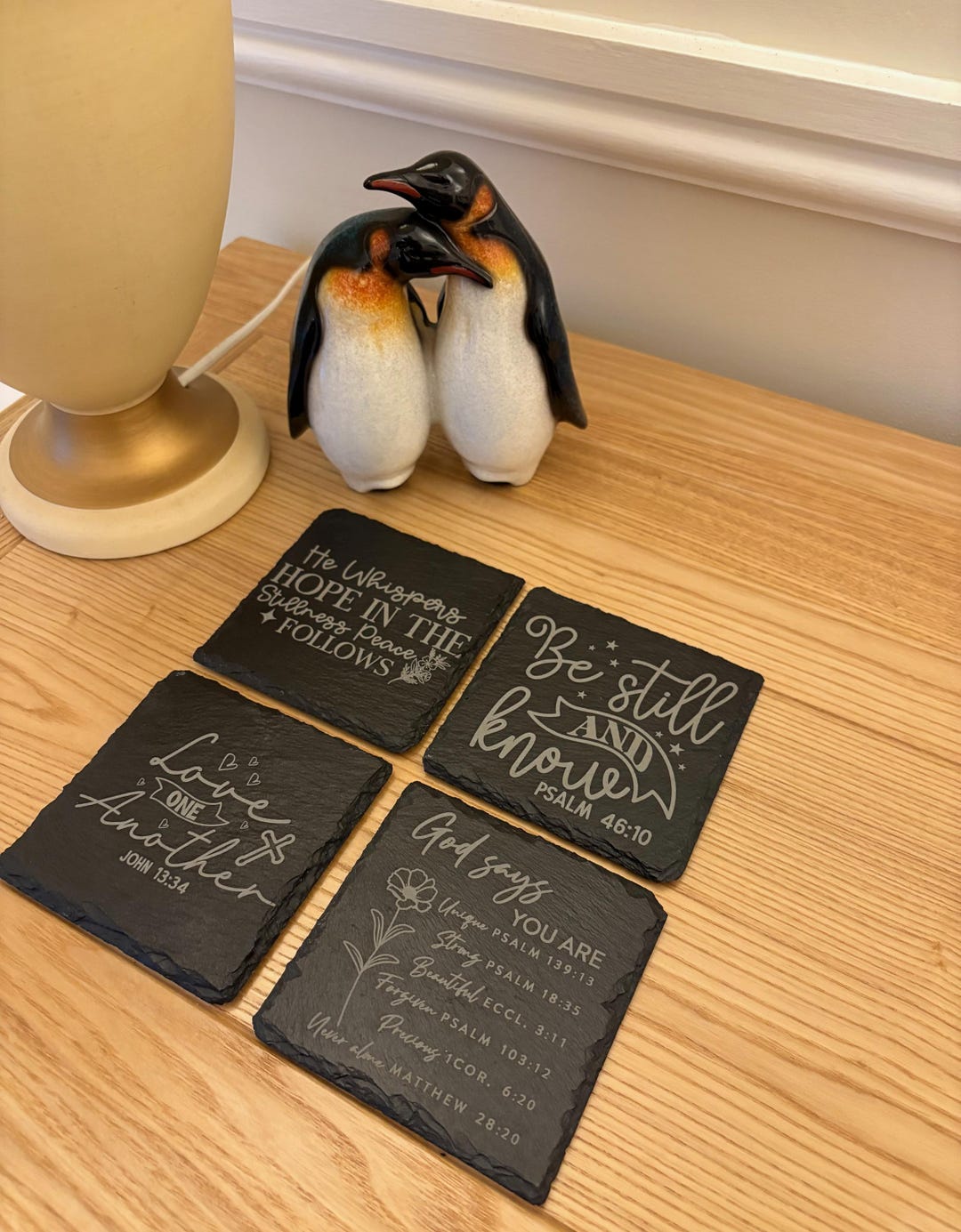 Christian Slate Coasters, Laser Engraved Faith & Encouragement Quotes ...