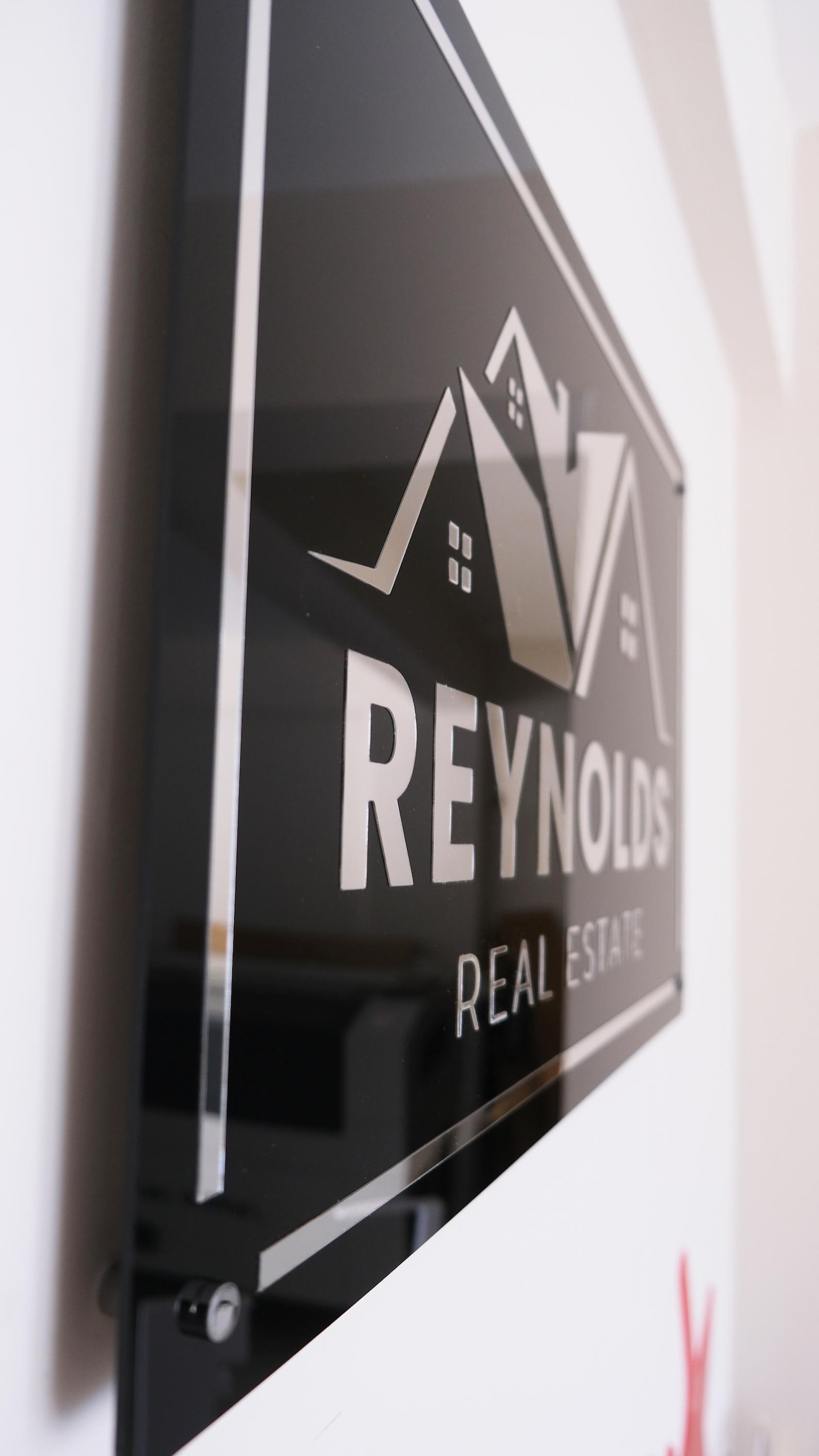 Personalized Real Estate Office Sign – Rectangular Black Acrylic Plaque ...