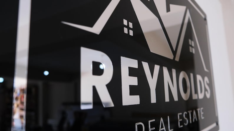 Personalized Real Estate Office Sign – Rectangular Black Acrylic Plaque ...