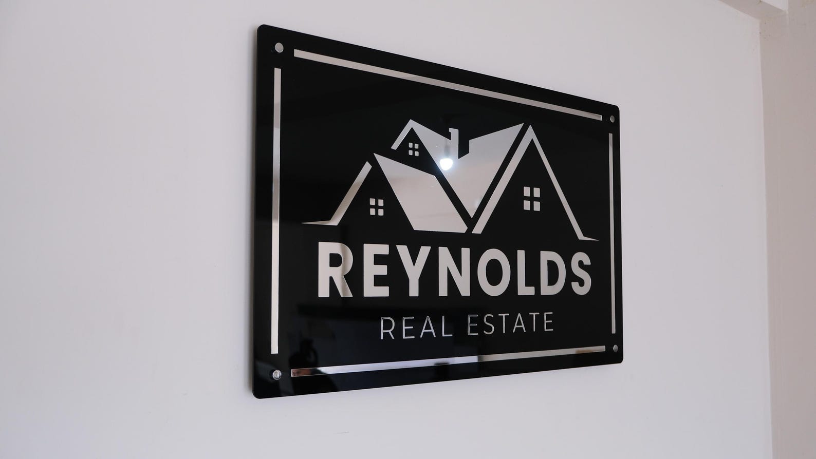 Personalized Real Estate Office Sign – Rectangular Black Acrylic Plaque ...