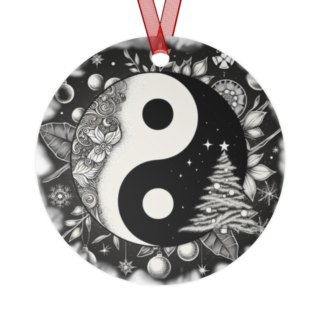 Yin Yang Metal Ornament, Peaceful Holiday Decor, Zen Christmas Tree ...