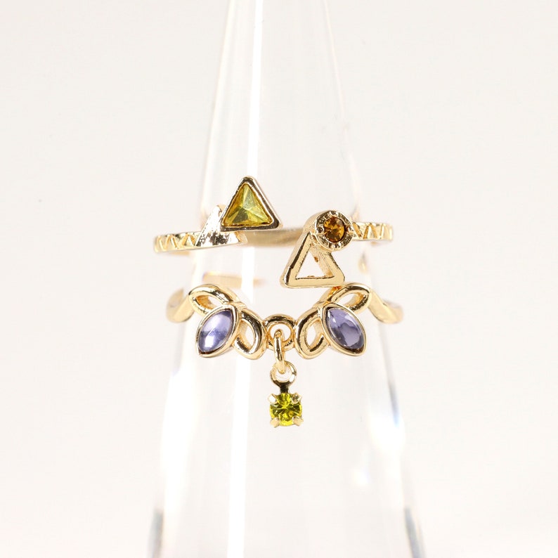 Custom Zenitsu Agatsuma Inspired Double Ring Anime Manga 2 Piece ...