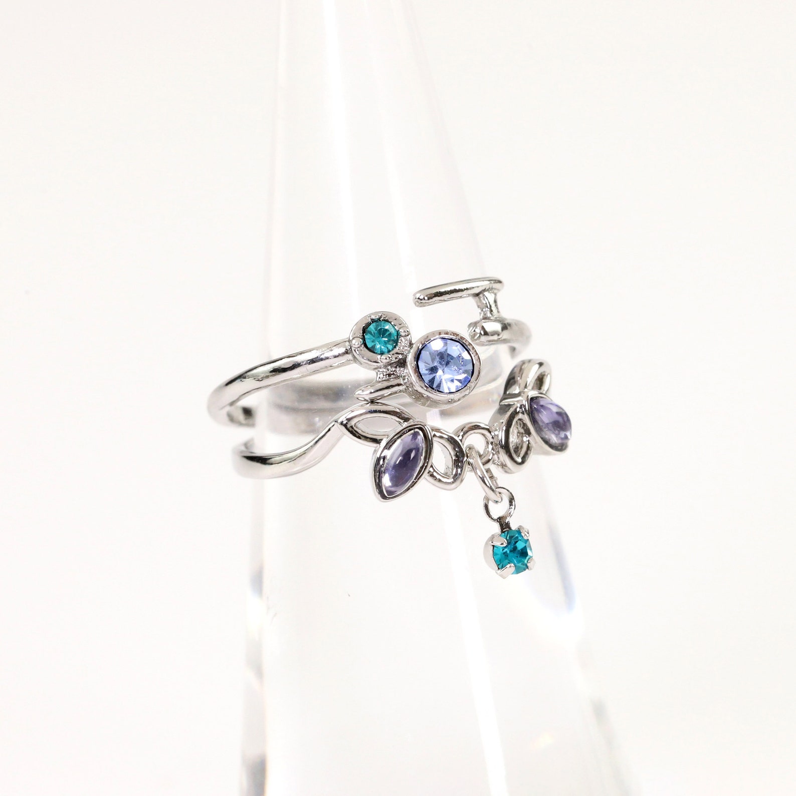 Custom Muichiro Tokito Inspired Double Ring Anime Manga Hashira 2 Piece ...