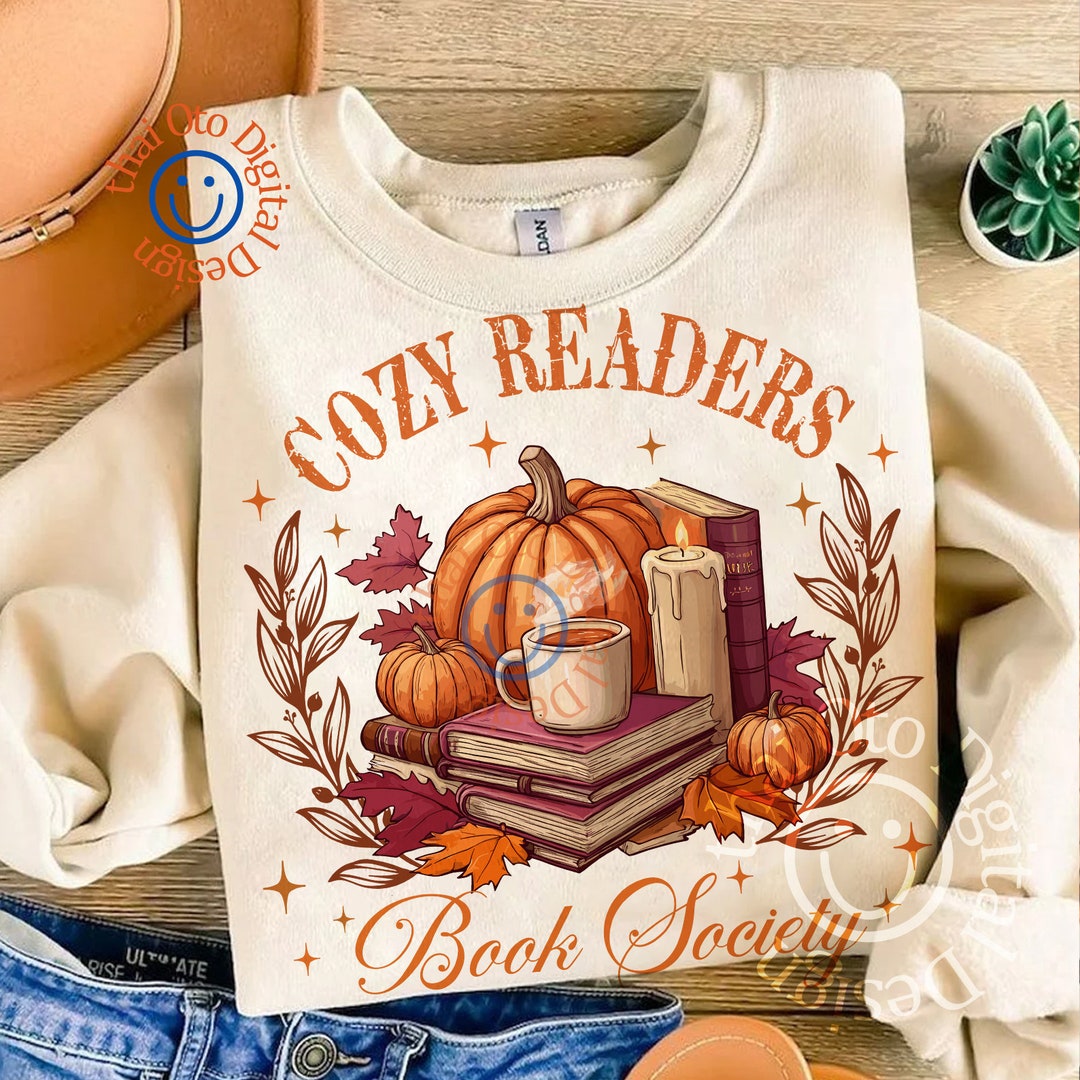 Retro Fall Reader Bow Png, Fall Autumn Book Design, Cozy Reader Book ...