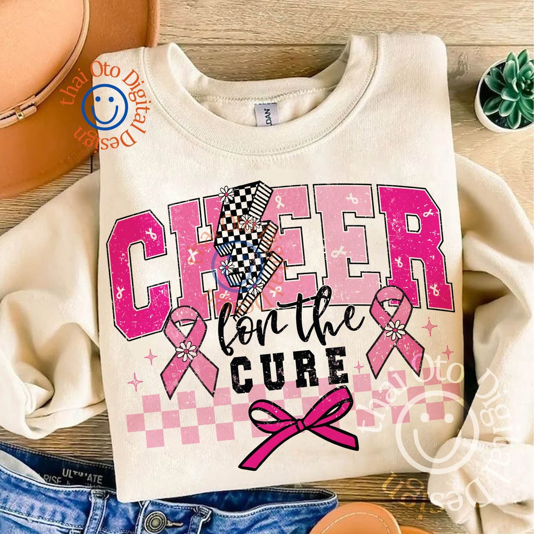 Cheer for Cure Breast Cancer Png, Pink Ribbon Bow, Breast Cancer Design ...