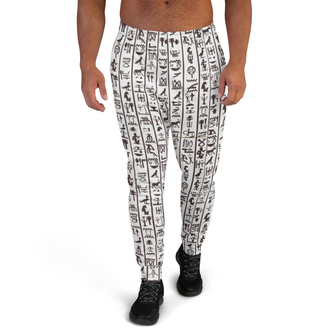 Men's Egyptian Hieroglyphics Symbols Joggers Ancient Kemetic Symbols ...