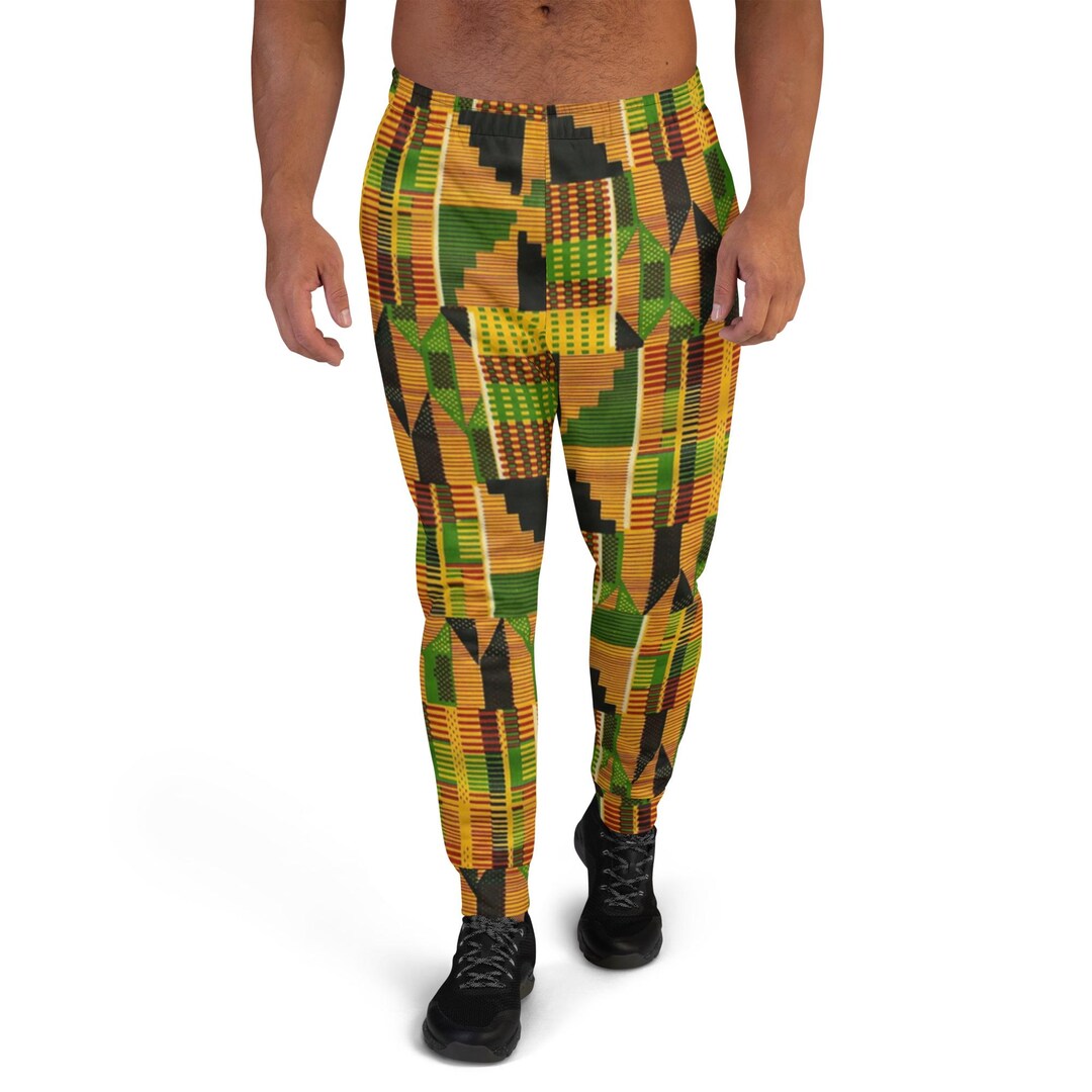 Men's African Kente Cloth Joggers African Mud Cloth Joggers - Etsy