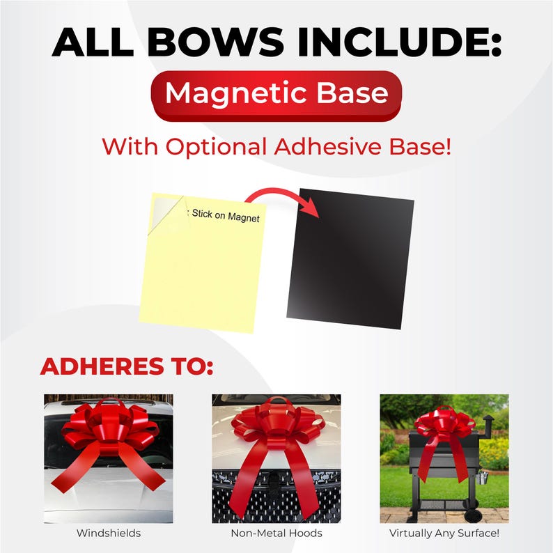 Giant Red Car Bow: 47" Magnetic Gift Bow for Trucks and Cars - Etsy