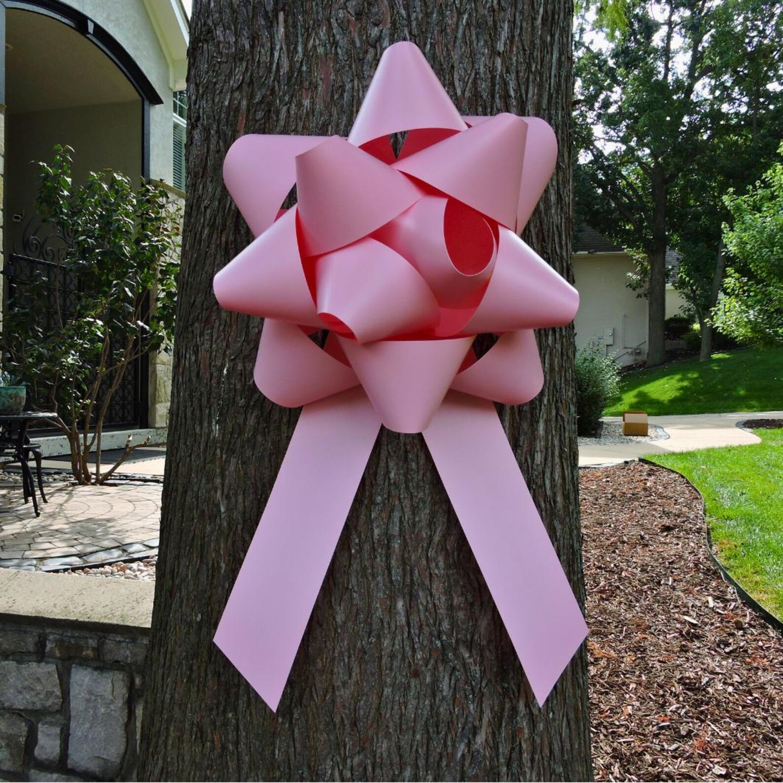 Large 3D Pink Celebration Bow: Waterproof Vinyl Decor - Etsy