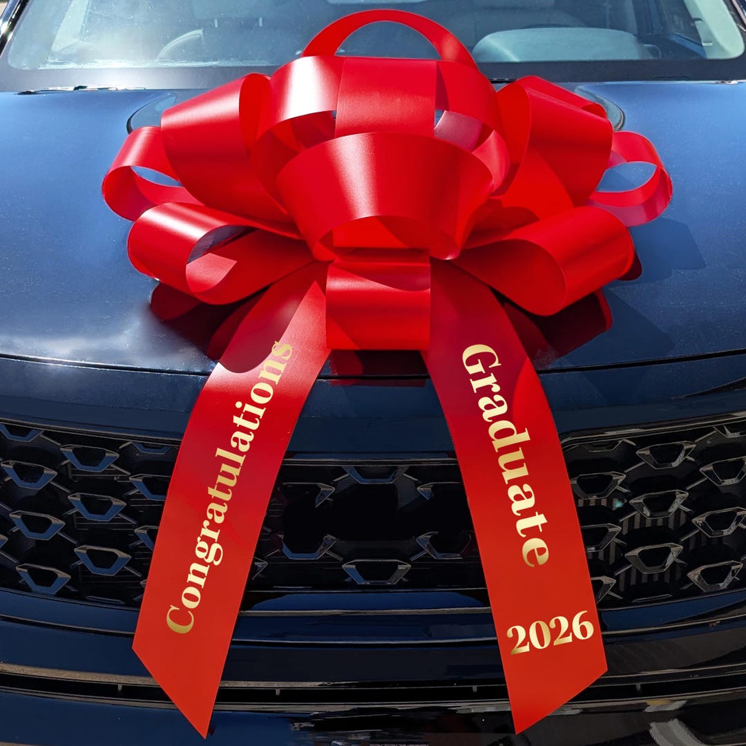 Graduation Car Bow 2026 | 30" Extra Large Weatherproof Gift - Etsy UK