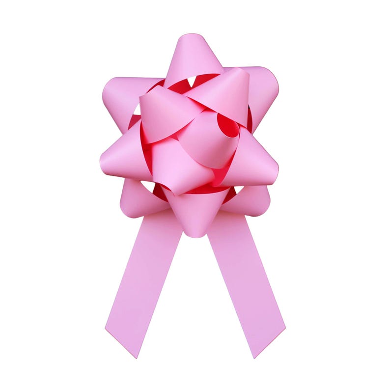 Large 3D Pink Celebration Bow: Waterproof Vinyl Decor - Etsy
