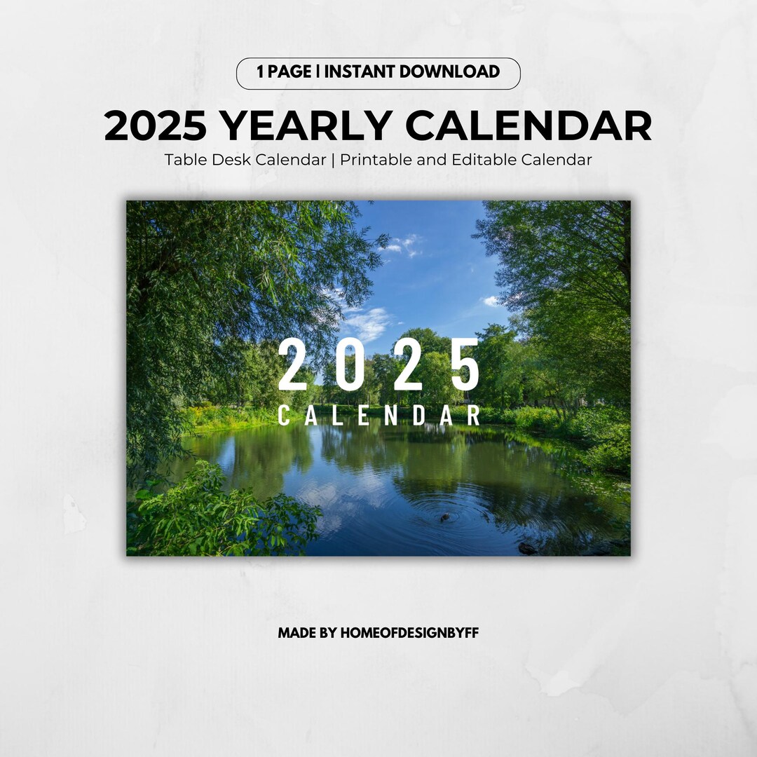 2025 Calendar Editable With Canva Table Desk Calendar Instant Download ...