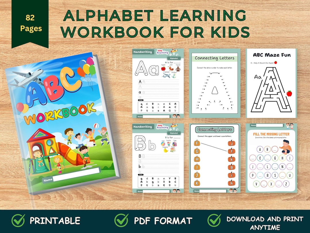 Preschool ABC Workbook: Letter Tracing & Phonics (printable PDF) - Etsy