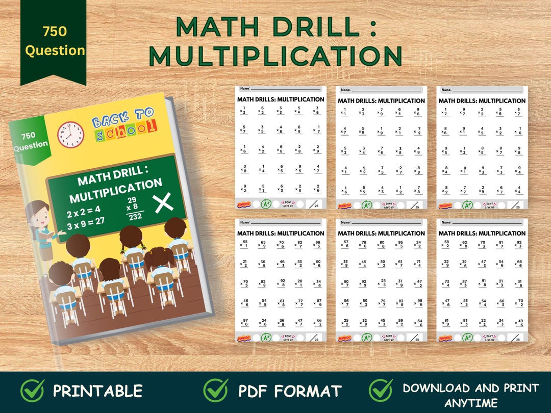 Printable Multiplication Flash Cards and Math Worksheet | PDF for Kids ...