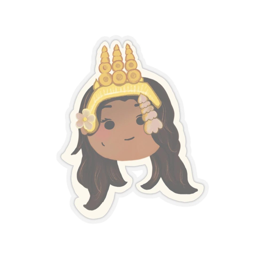 Khmer Apsara Hand Drawn Cartoon Sticker by Artful Erica - Etsy